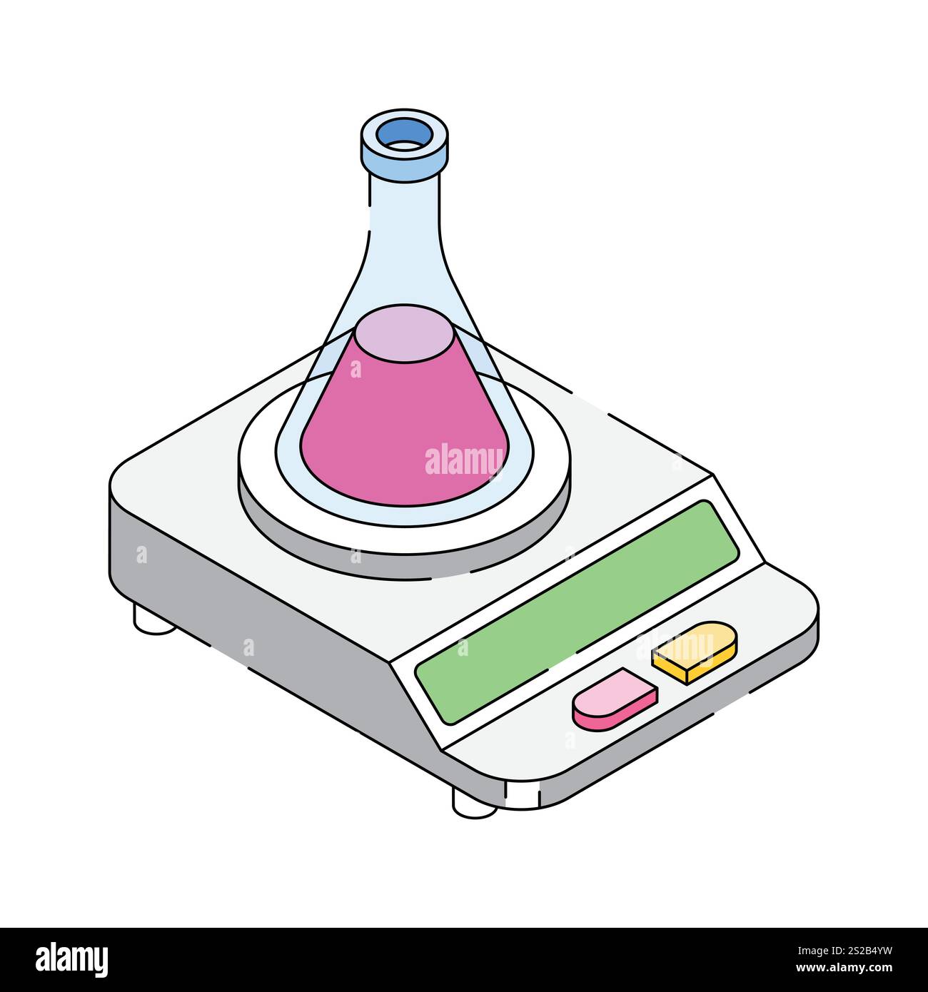 Beaker and scale for lab experiments and chemical analysis Stock Vector ...