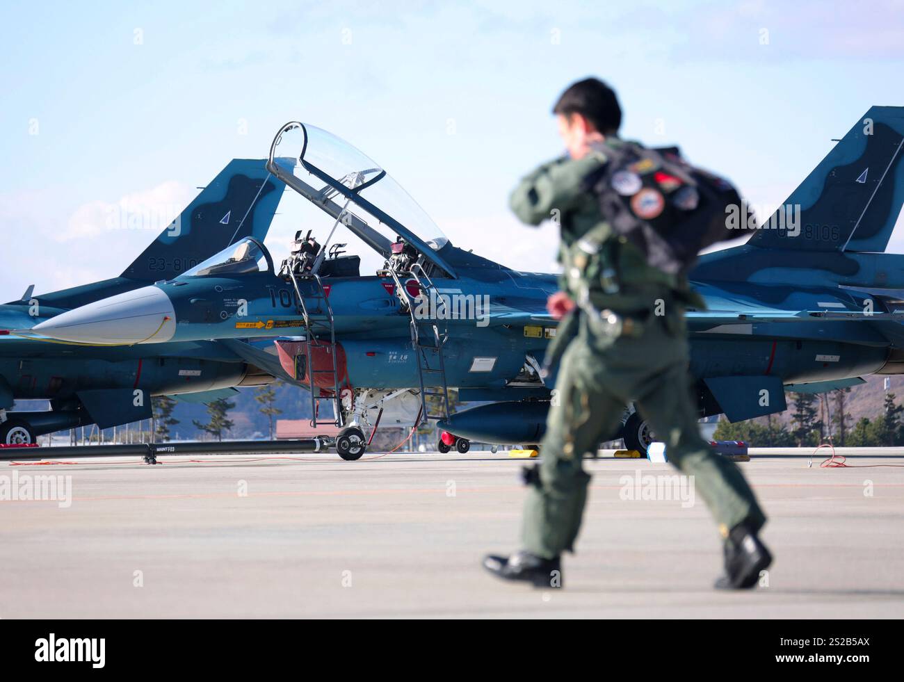 A photo shows some aircrafts for Mitsubishi F-2（fighter aircraft） in ...