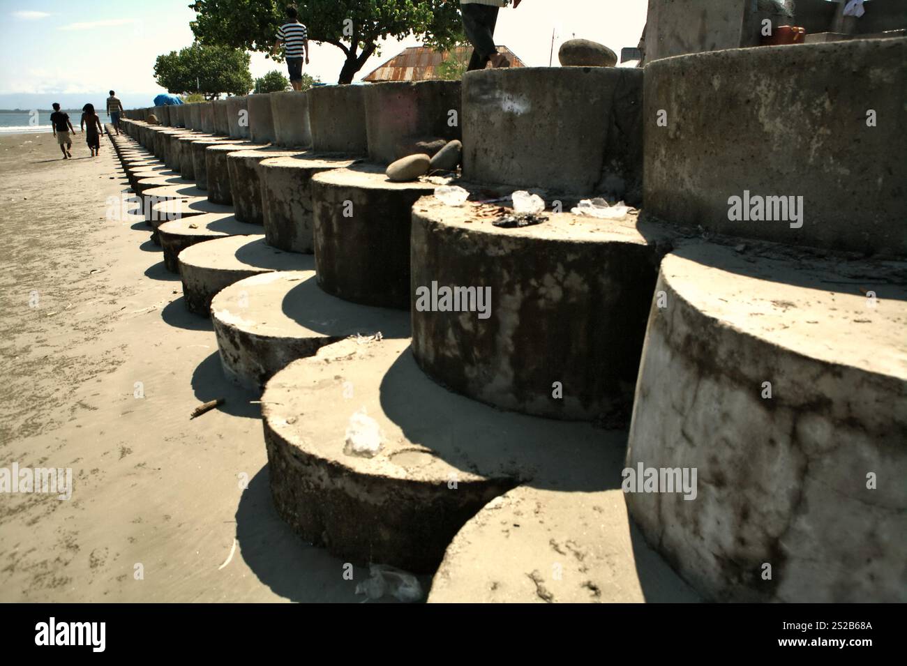 Coastal protection structure on the beach of Bengkulu City in the west ...