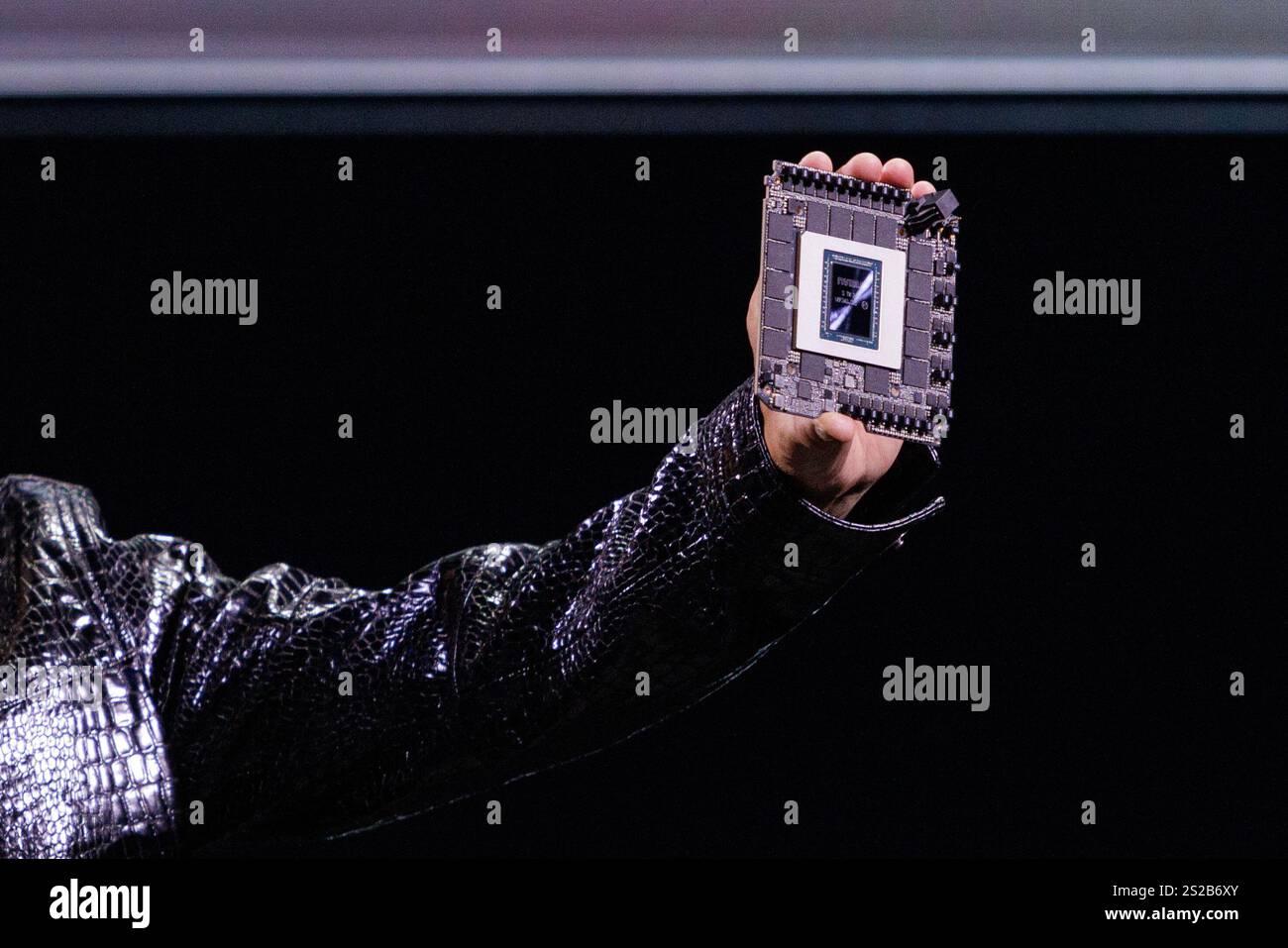 Las Vegas, USA. 06th Jan, 2025. Nvidia CEO Jensen Huang launches the ...