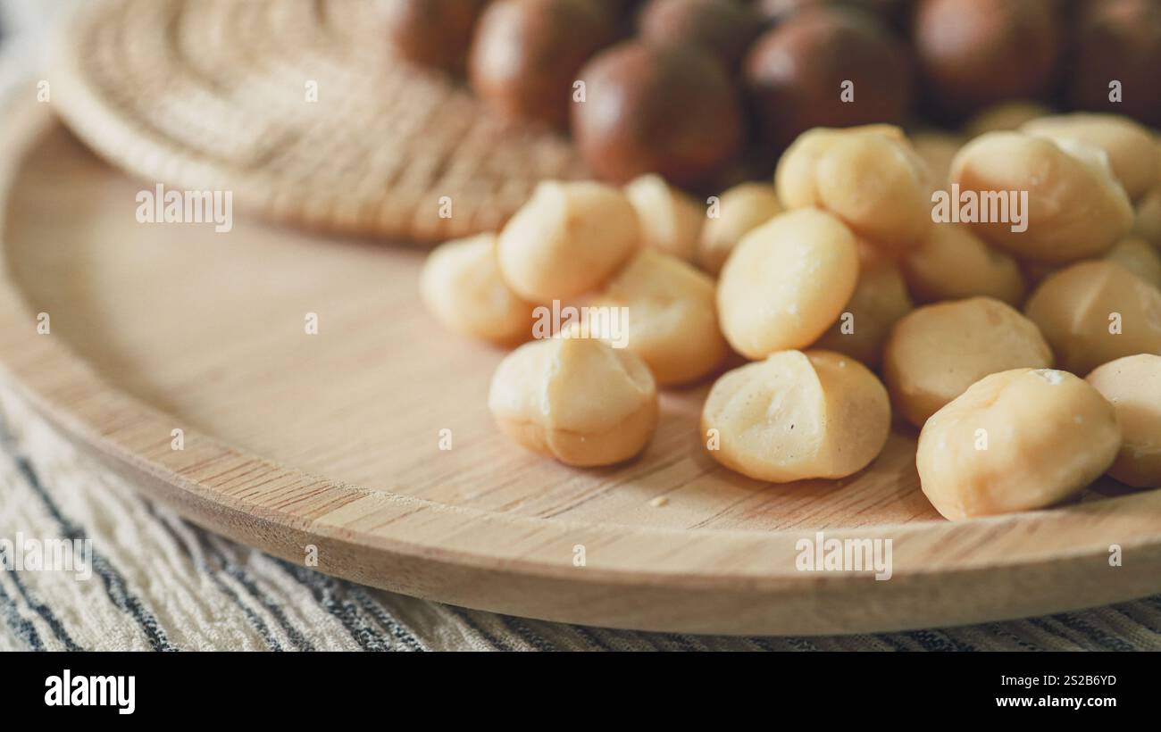 Organic Macadamia nut. macadamia nuts are cracked and baked to taste ...