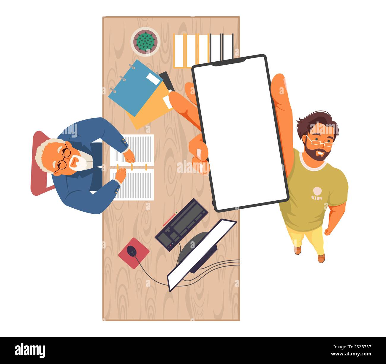 Boss and employee presenting office Stock Vector Images - Alamy