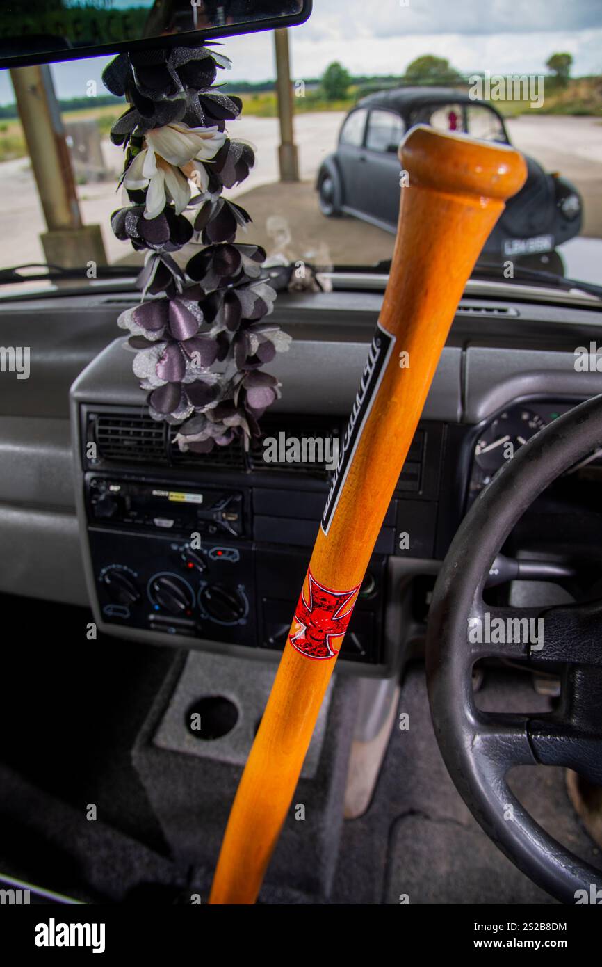 Slammed VW T4 camper van and modified classic VW Beetle Stock Photo - Alamy