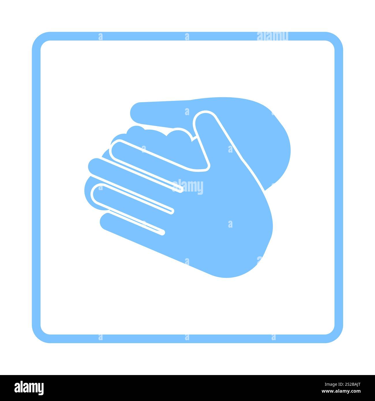 Hand Washing Icon. Blue Frame Design. Vector Illustration Stock Photo ...