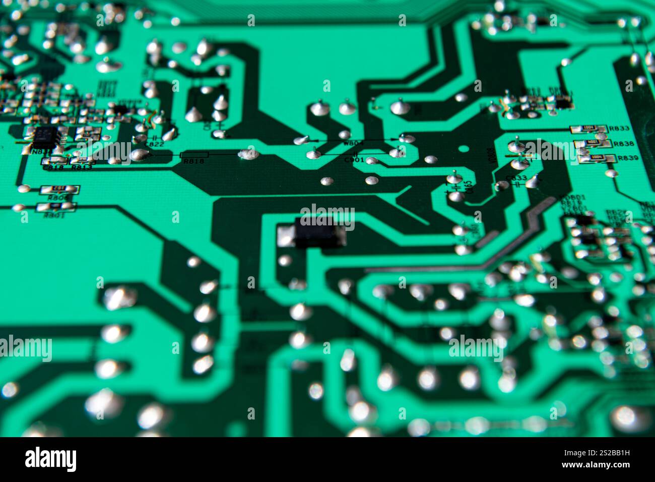 Electronic circuit board close up. Computer Motherboard with electrons ...