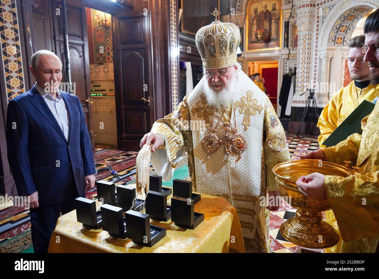 In this photo released by Russian Orthodox Church Press Service ...