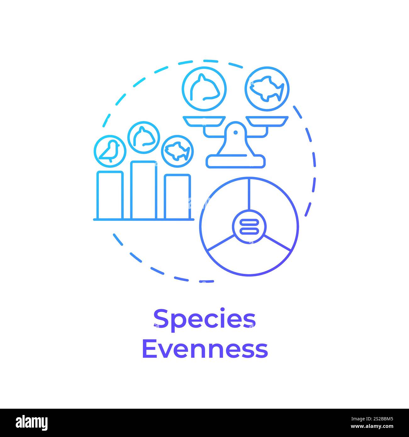 Species evenness blue gradient concept icon Stock Vector Image & Art ...