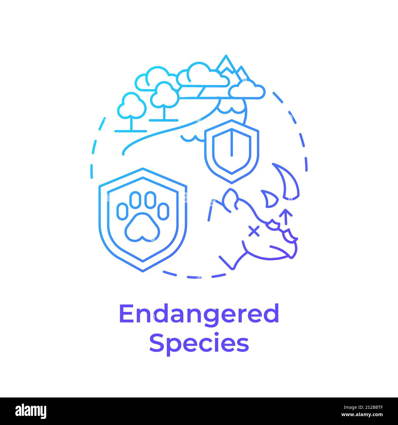 Endangered species blue gradient concept icon Stock Vector Image & Art ...