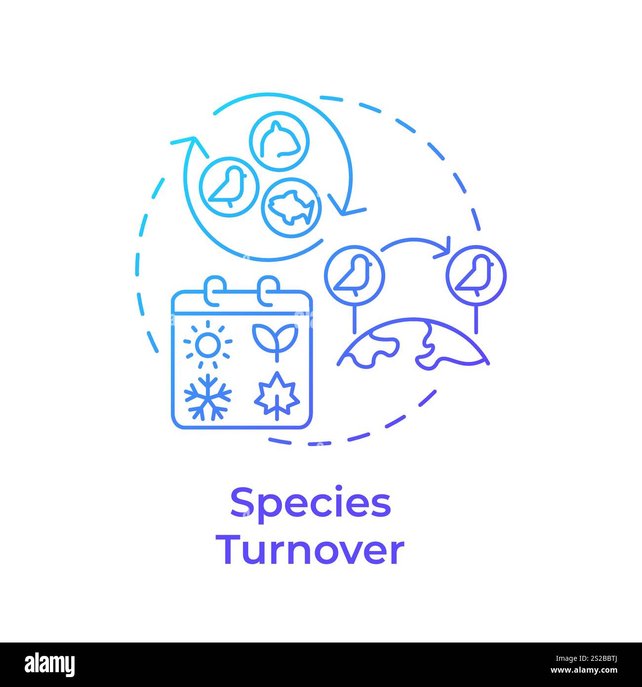 Species turnover blue gradient concept icon Stock Vector Image & Art ...