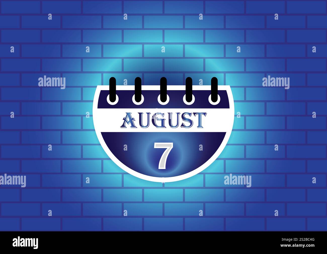 A graphic design of a calendar page showing August 7th. The page is ...