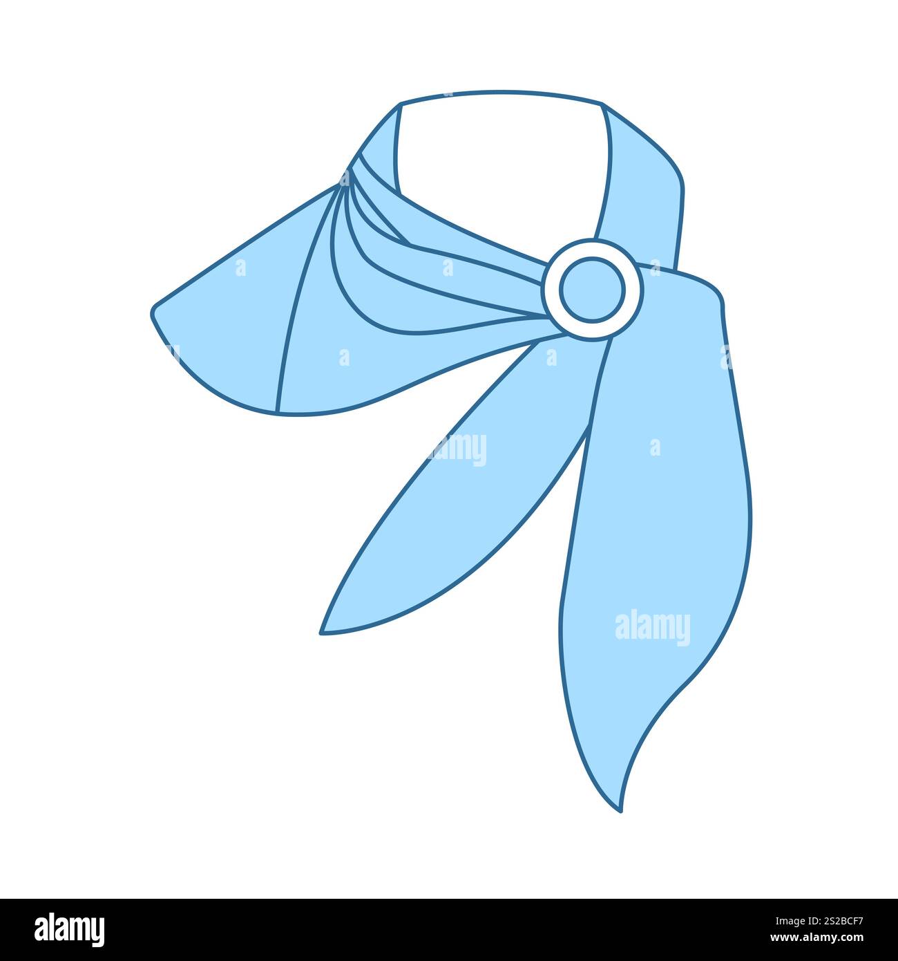 Business Woman Neck Scarf Icon. Thin Editable Line With Blue Fill ...