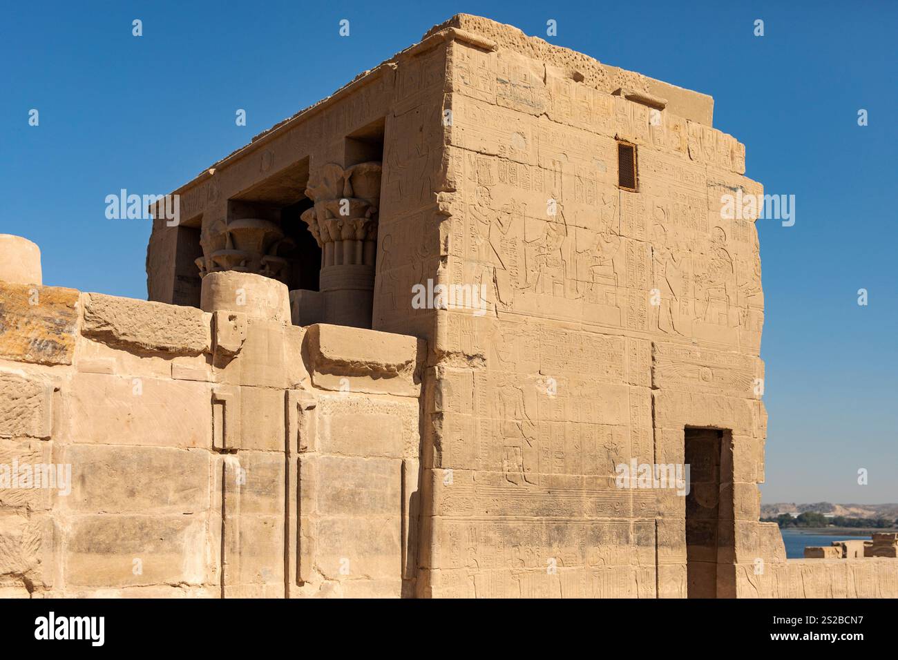 Aswan, Egypt; January 18, 2024: View of the temple of Isis at Philae ...