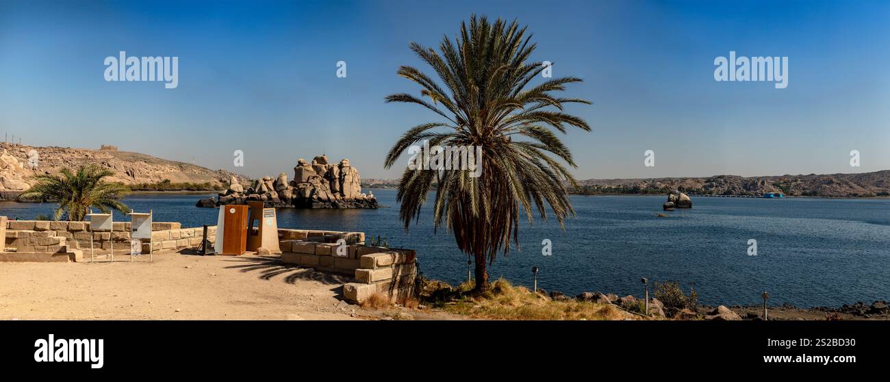 Aswan, Egypt; January 18, 2024: Explore an ancient panorama of the Nile ...
