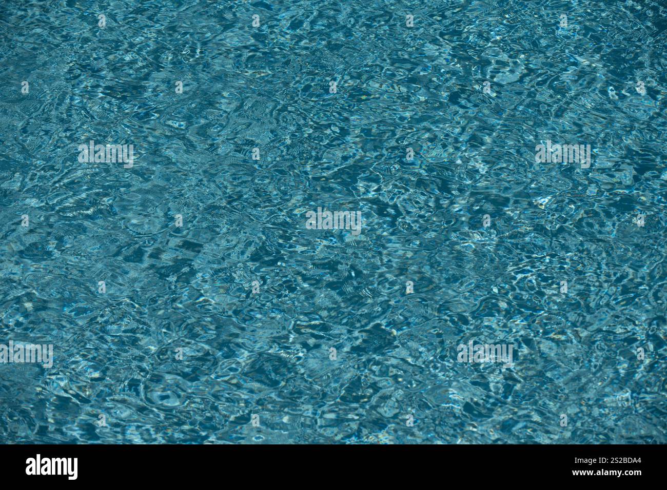 Swimming pool water. Surface of pool water. Blue ocean or sea for ...