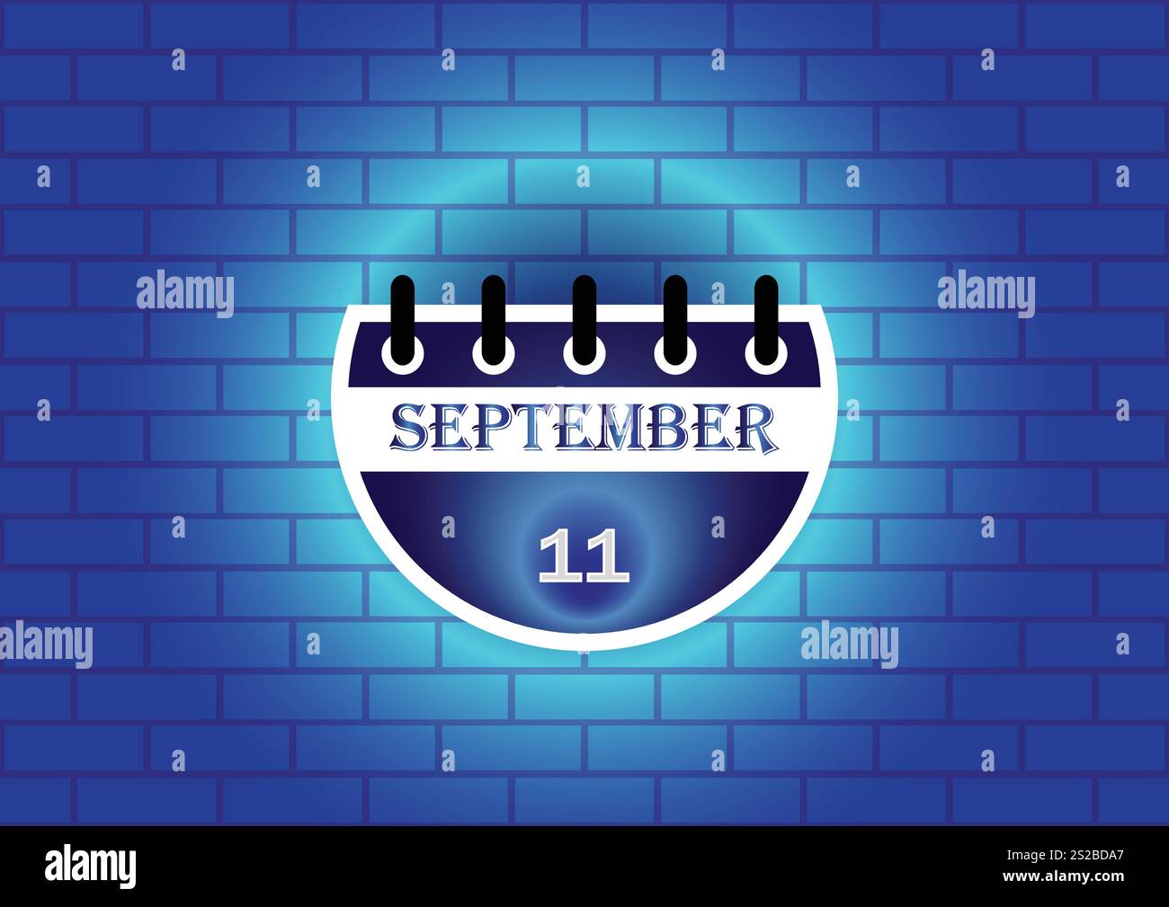 A digital illustration of a calendar page showing September 11th. The ...