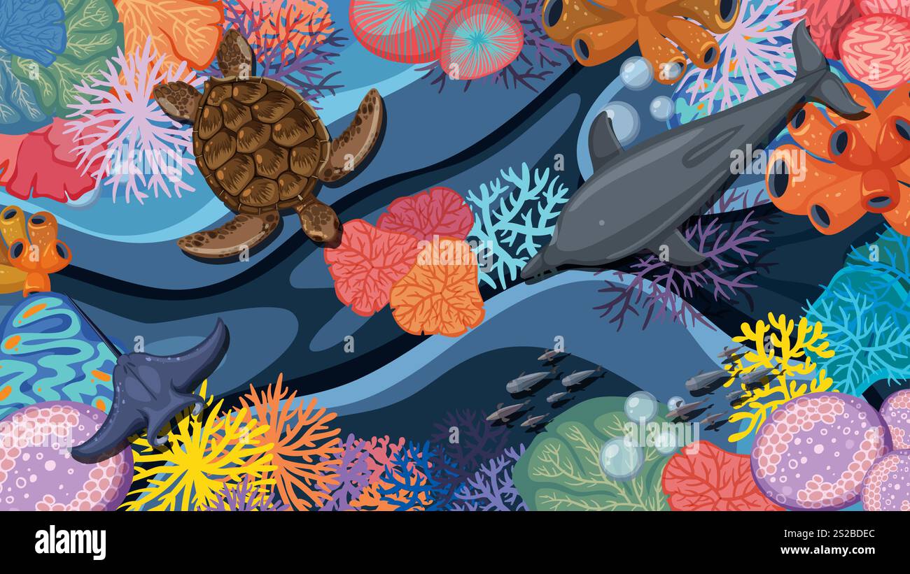 Aquatic life showcasing Stock Vector Images - Alamy