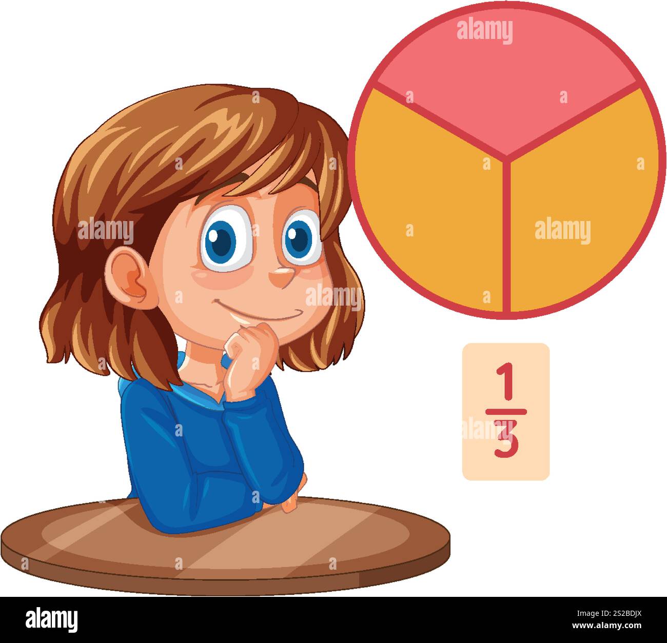Child learning fractions with colorful pie chart Stock Vector Image ...