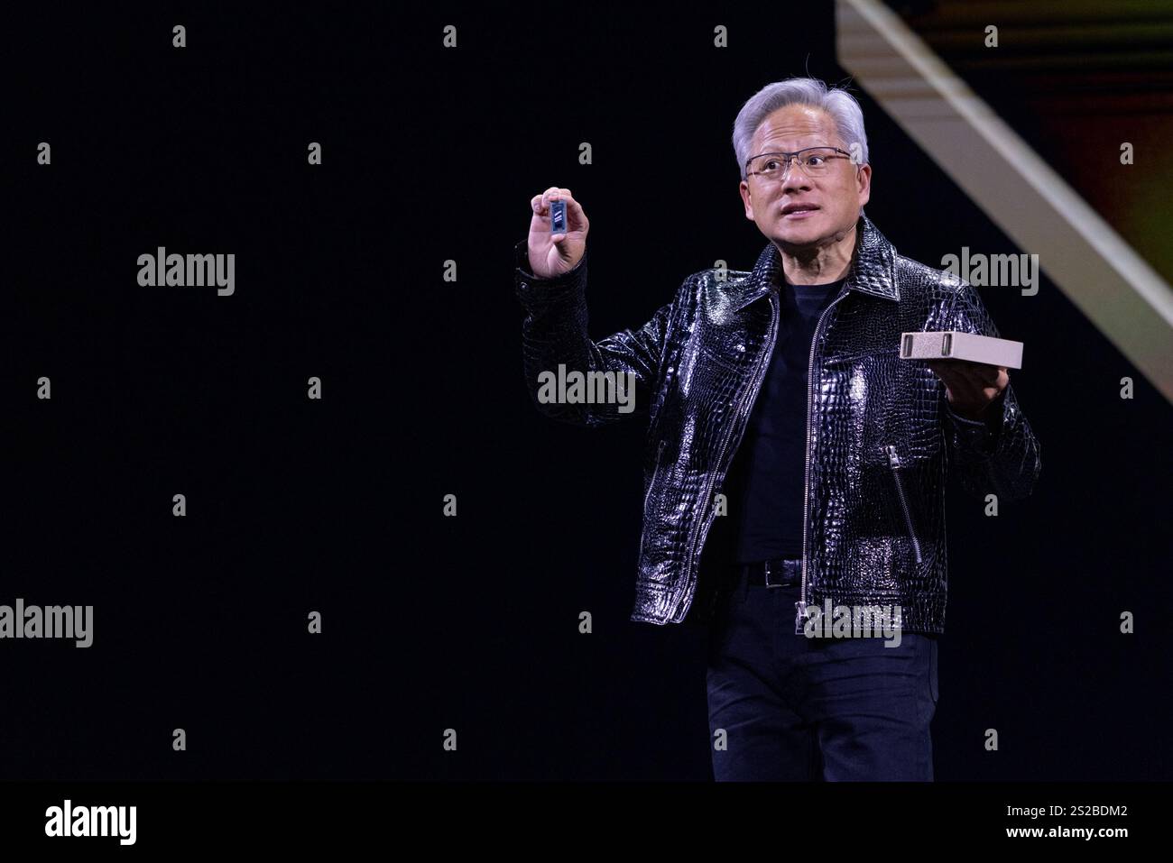 Las Vegas, USA. 06th Jan, 2025. Nvidia CEO Jensen Huang announces ...
