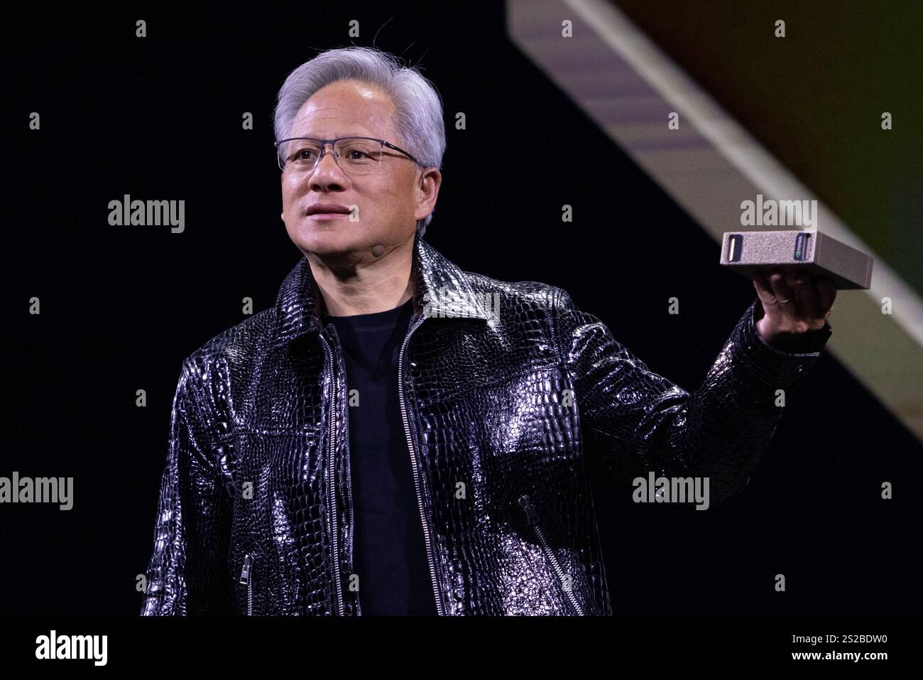 Las Vegas, USA. 06th Jan, 2025. Nvidia CEO Jensen Huang announces ...