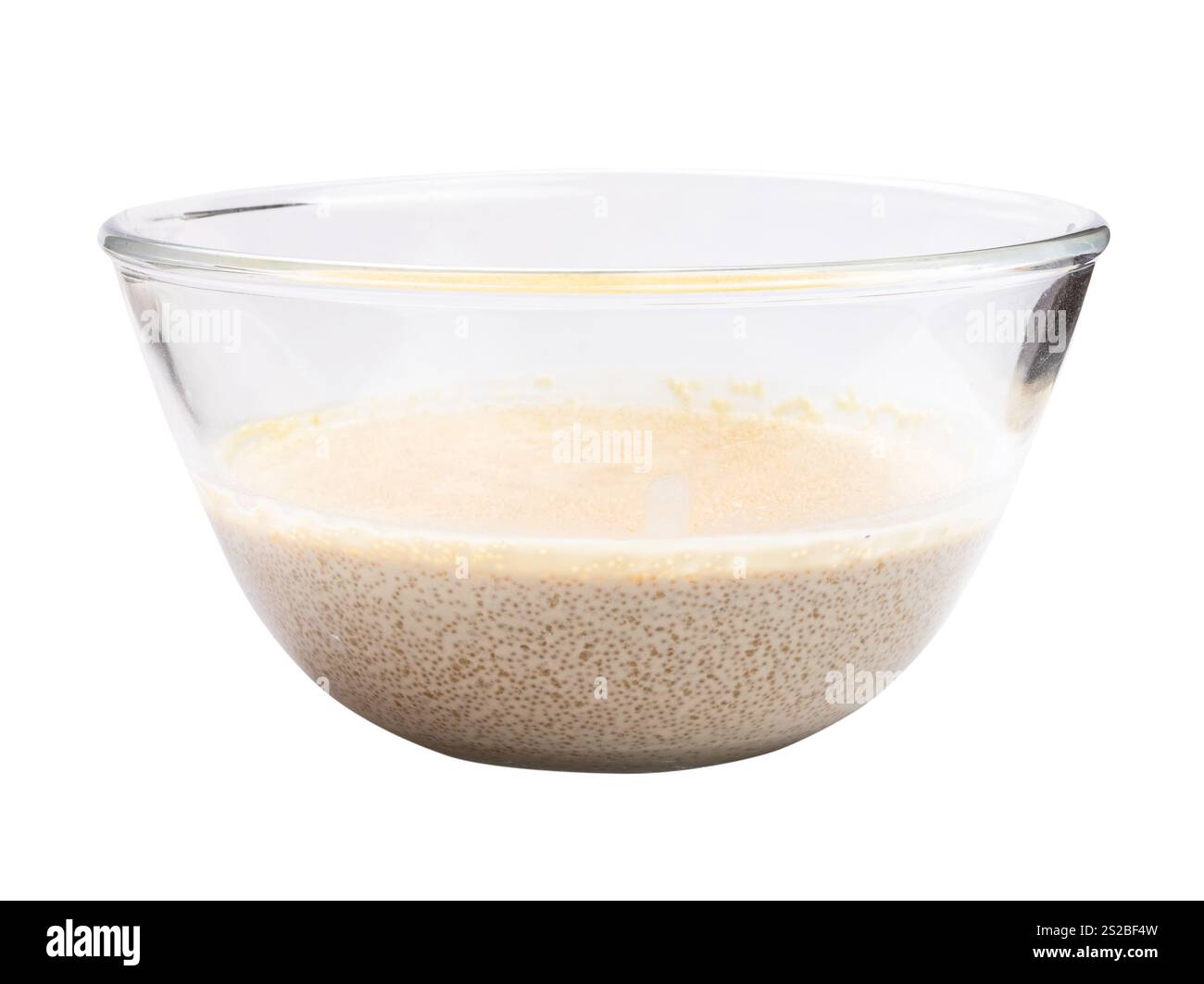 amaranth porridge boiled with coconut milk in glass bowl isolated on ...