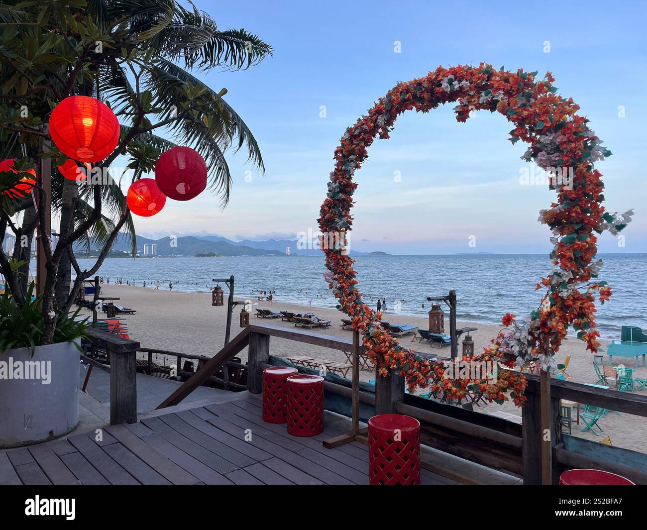 Floral frame spotted on walk along Nga Trang Beach, Vietnam Stock Photo ...
