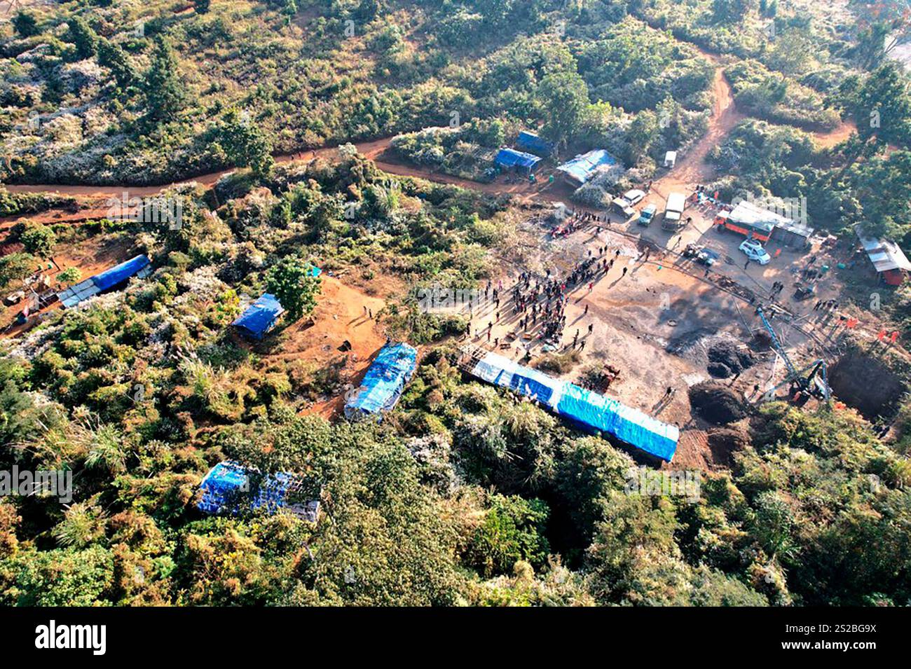 This image provided by Indian Army shows an aerial view of the site ...