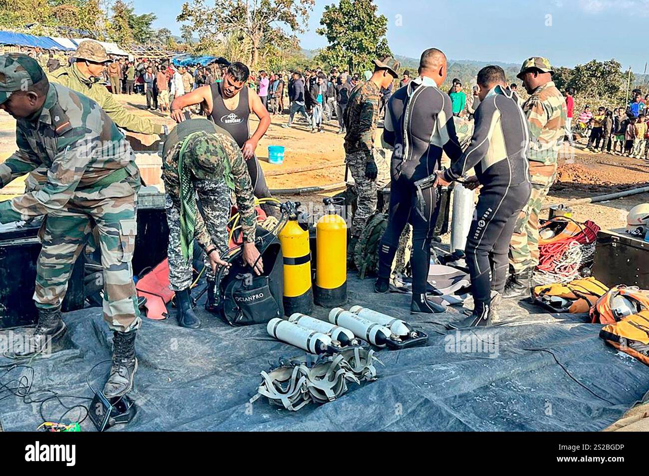 This image provided by Indian Army shows soldiers preparing their ...