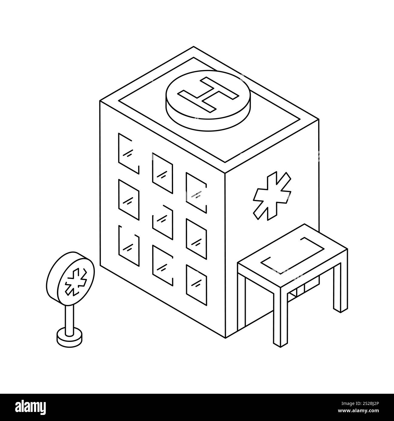 Isometric hospital icon representing healthcare facilities Stock Vector ...