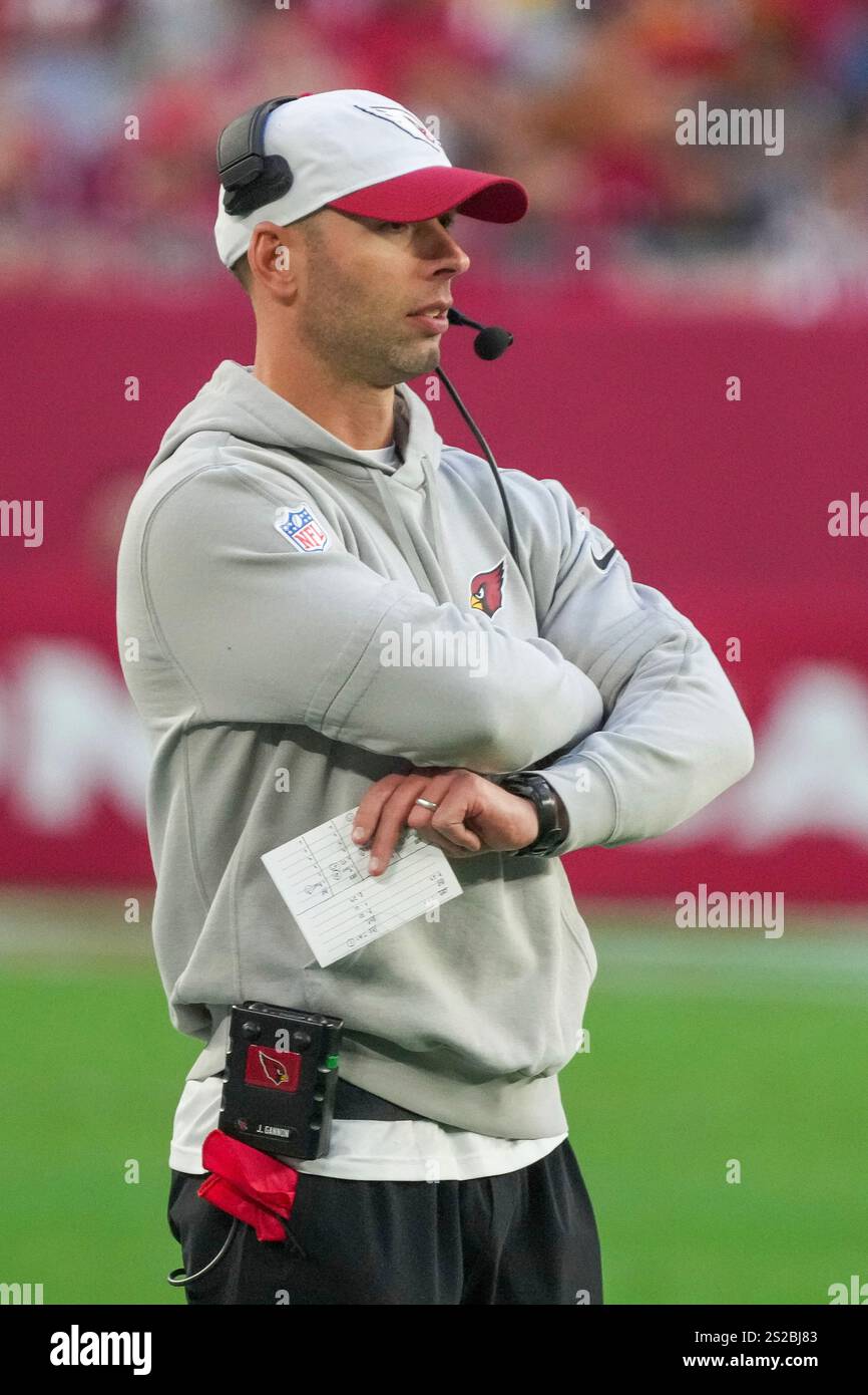 Arizona Cardinals. Head coach Jonathan Gannon during their NFL football ...