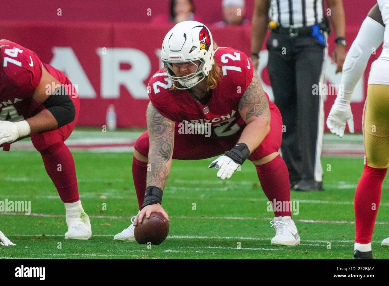 Arizona Cardinals guard Hjalte Froholdt (72) during their NFL football ...