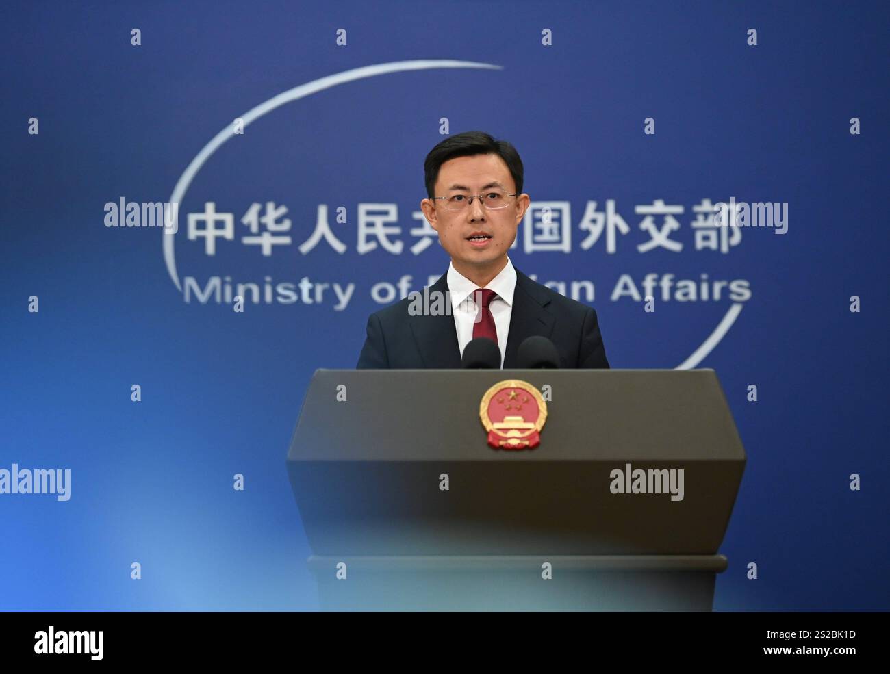 Peking, China. 07th Jan, 2025. Guo Jiakun, spokesman for the Chinese ...