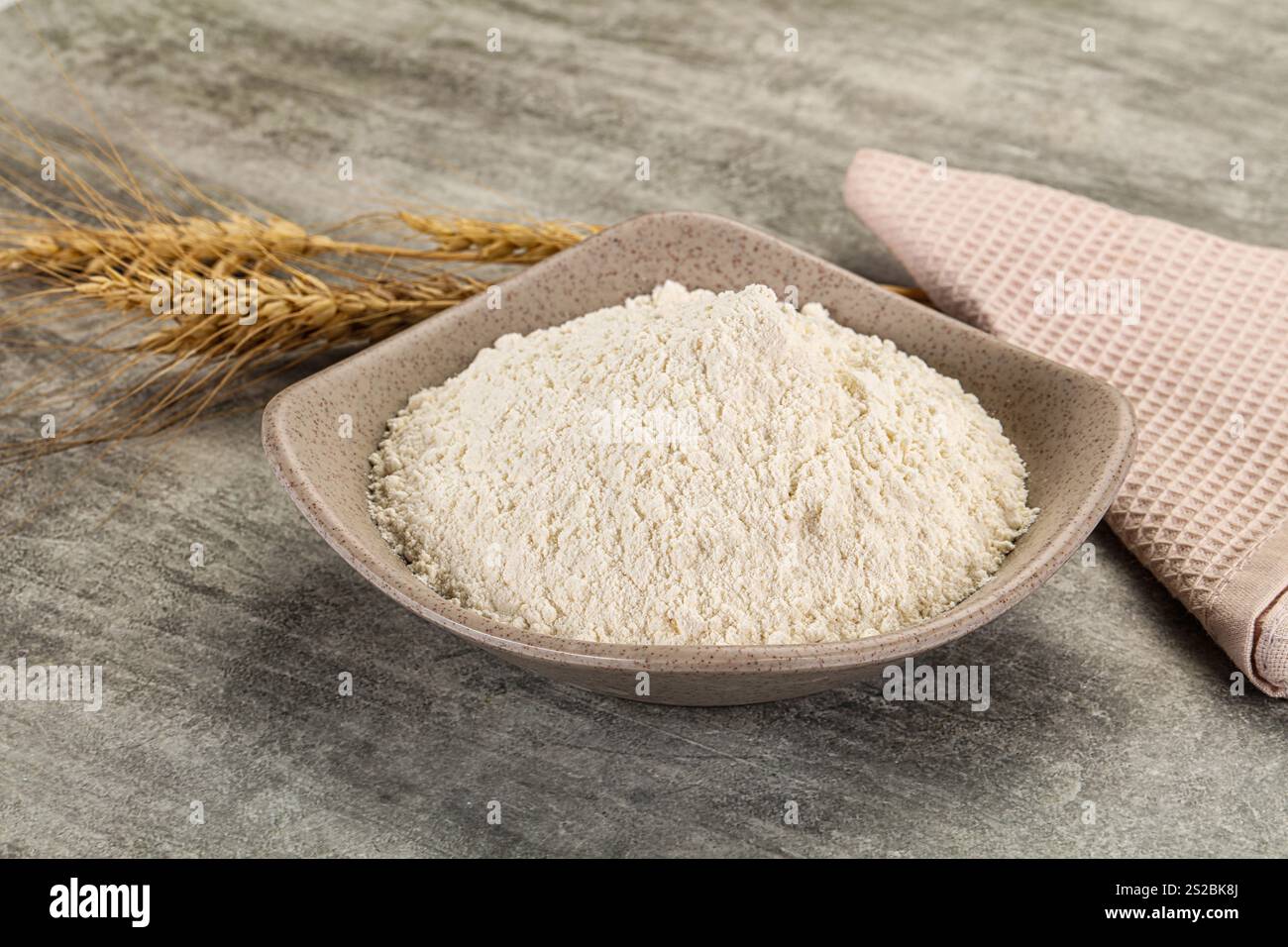 Wheat flour powder for cooking in the bowl Stock Photo - Alamy