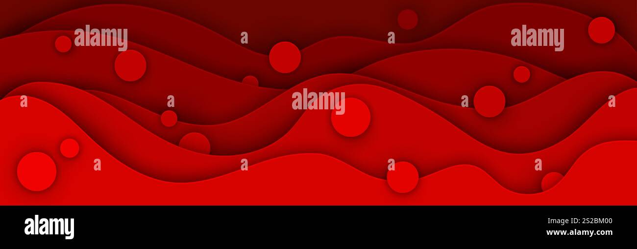 Hemophilia day blood paper cut background. 3d vector red erythrocyte ...