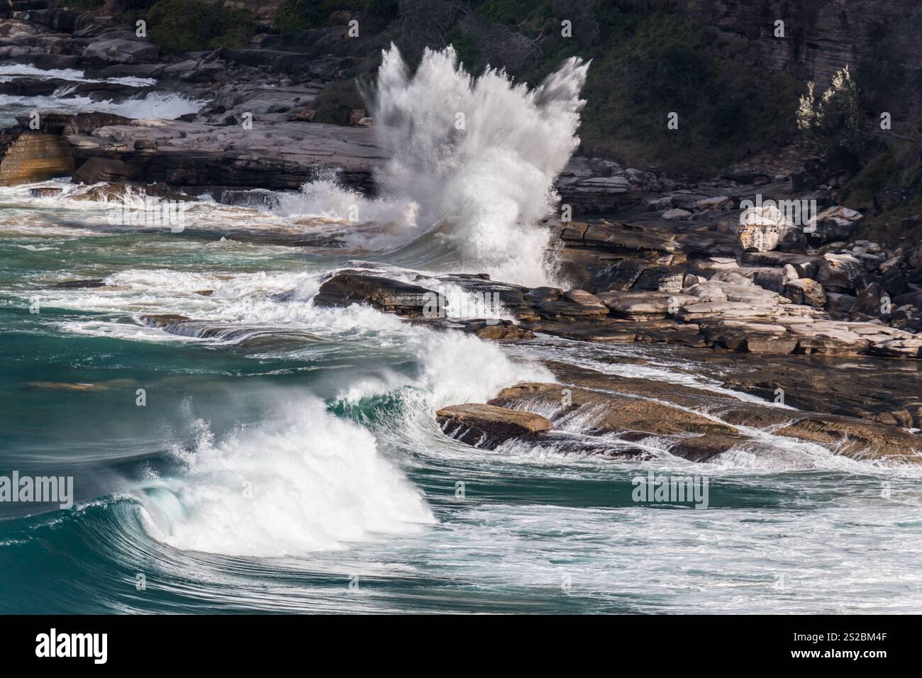 Waves and the sea at Whale Beach in the Northern Beaches region of ...