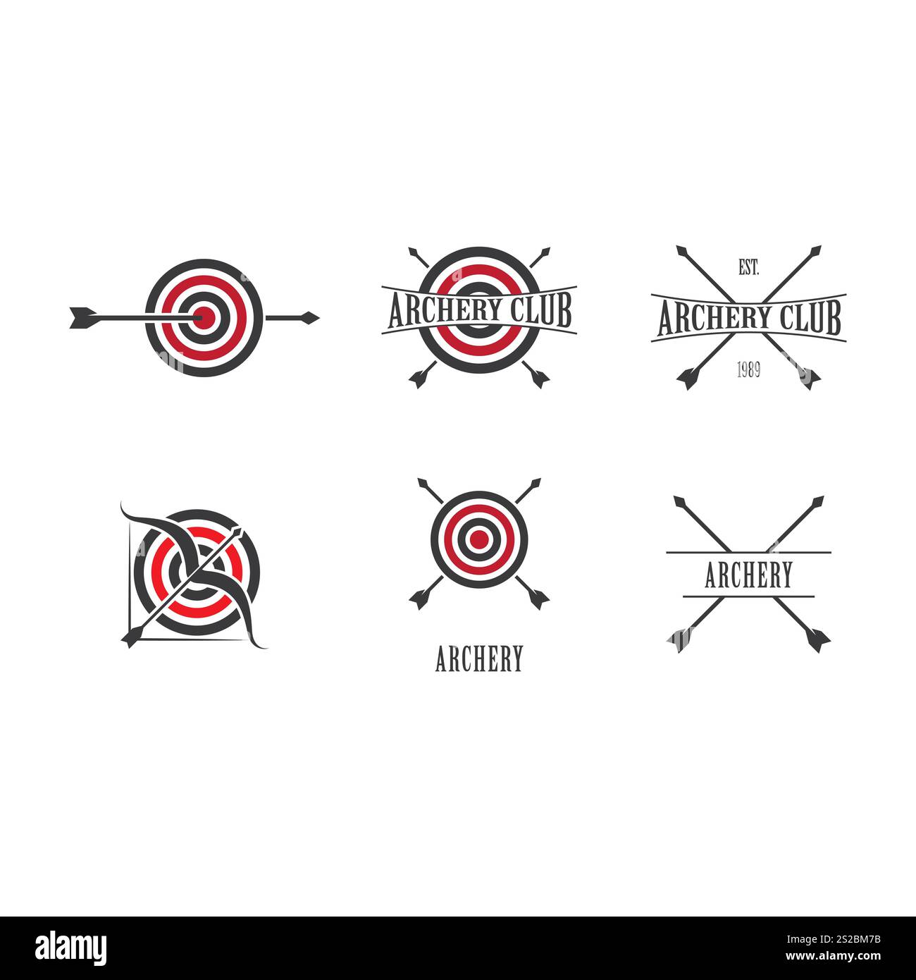 Archery logo vector ilustration flat design Stock Photo - Alamy