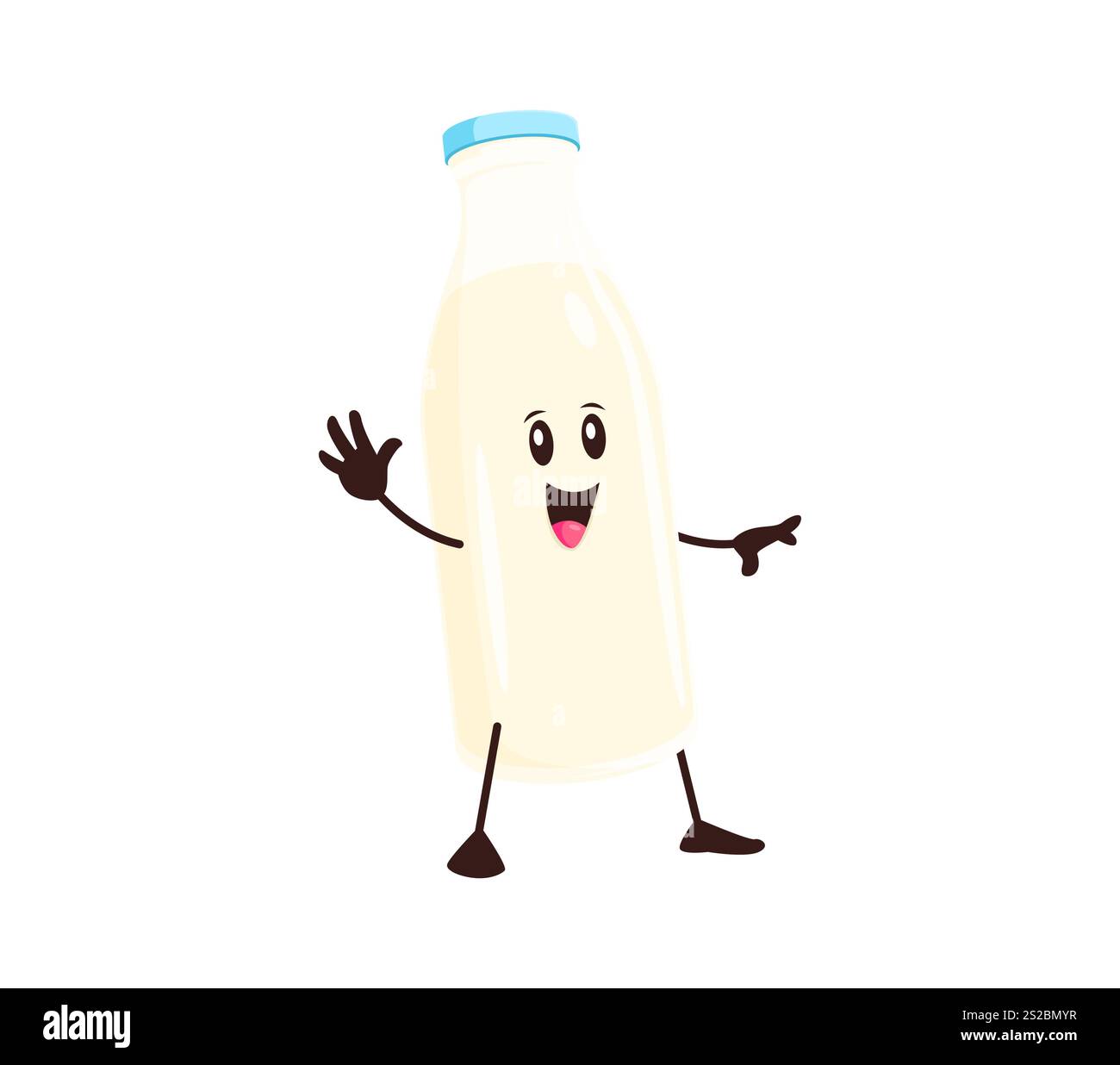 Groovy cartoon milk drink bottle funny character. Fresh dairy product ...