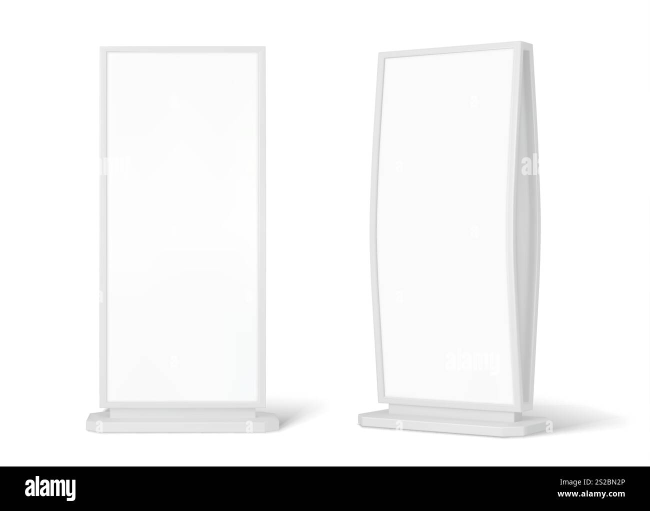 Realistic curved billboard stand display mockup for outdoor advertising ...