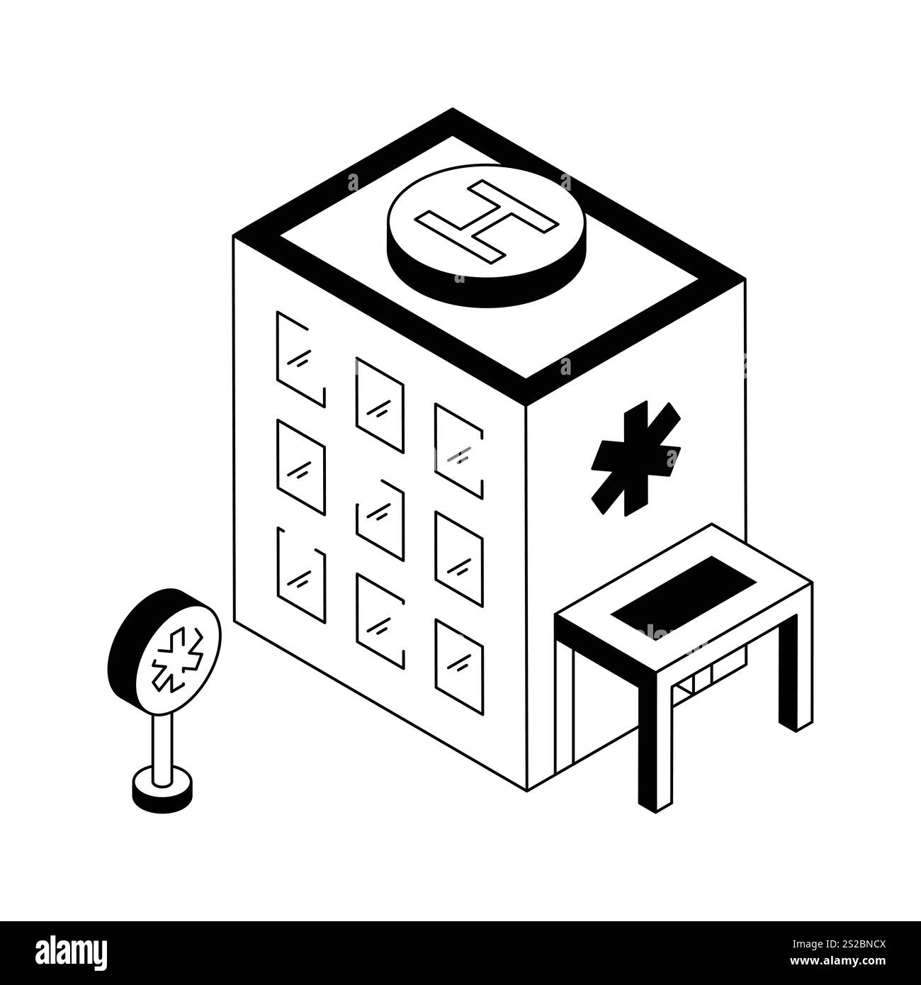 Isometric hospital icon representing healthcare facilities Stock Vector ...