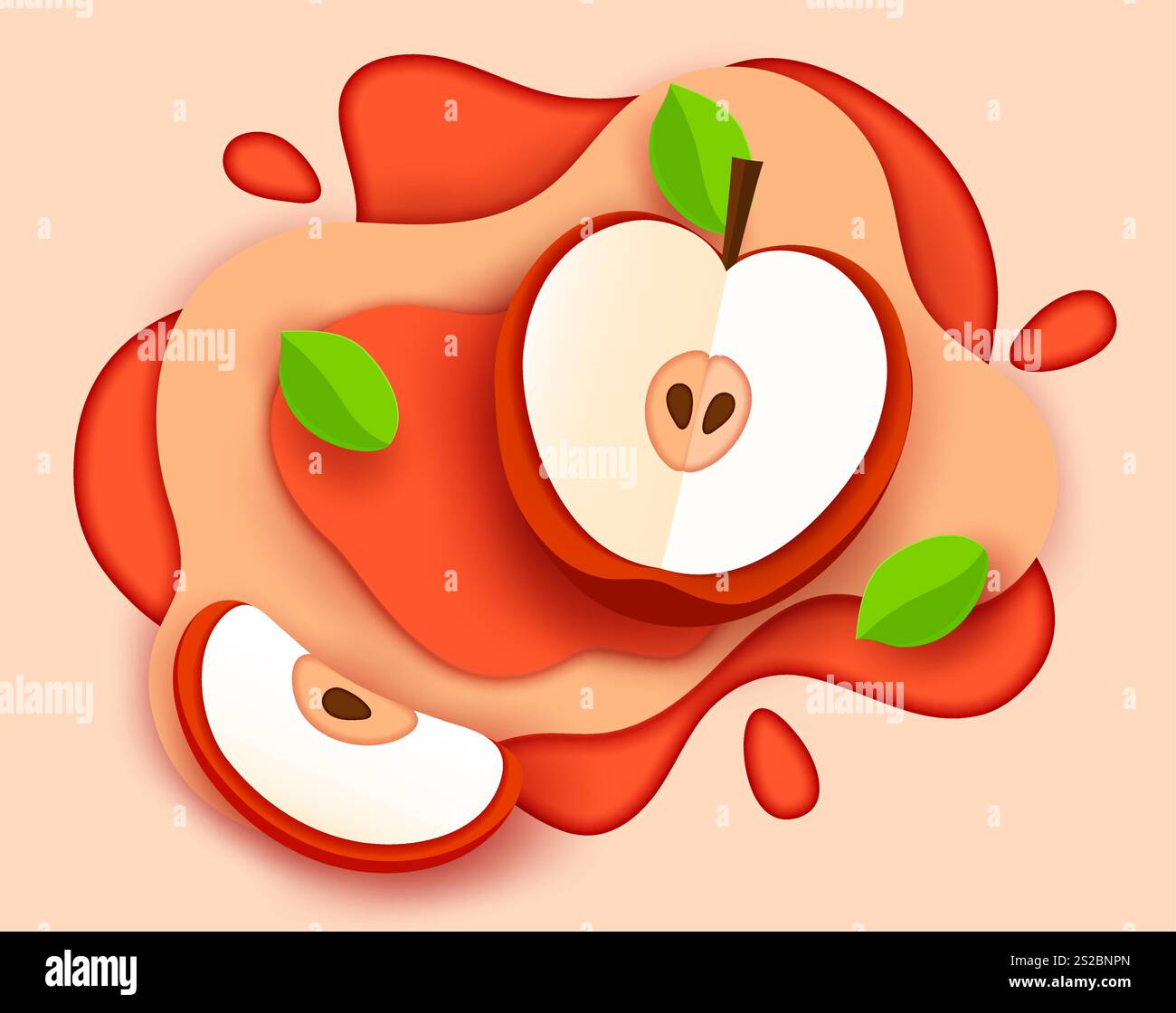Fresh apple juice ad Stock Vector Images - Alamy