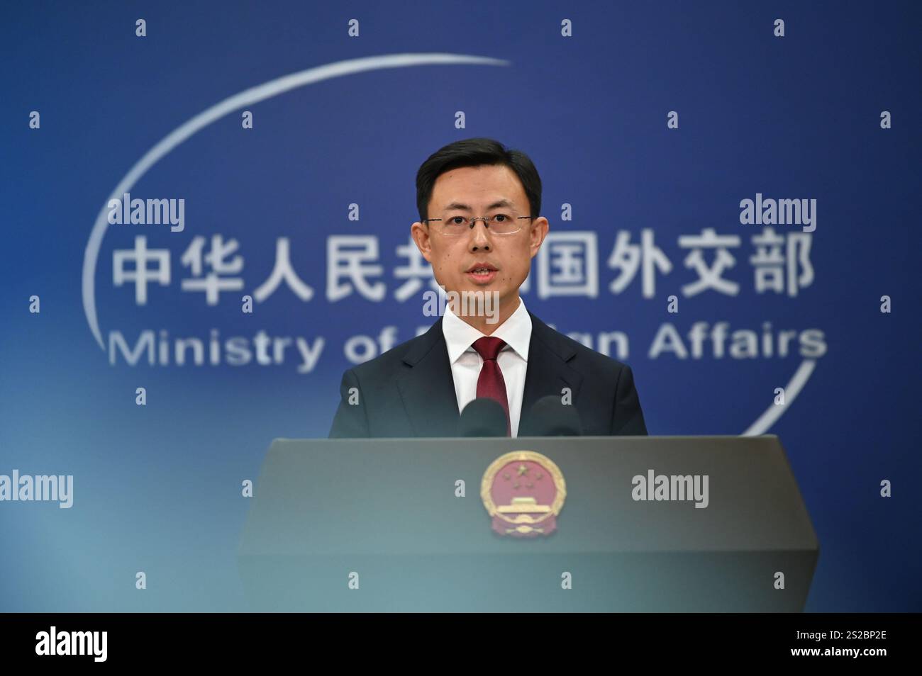 Peking, China. 07th Jan, 2025. Guo Jiakun, spokesman for the Chinese ...