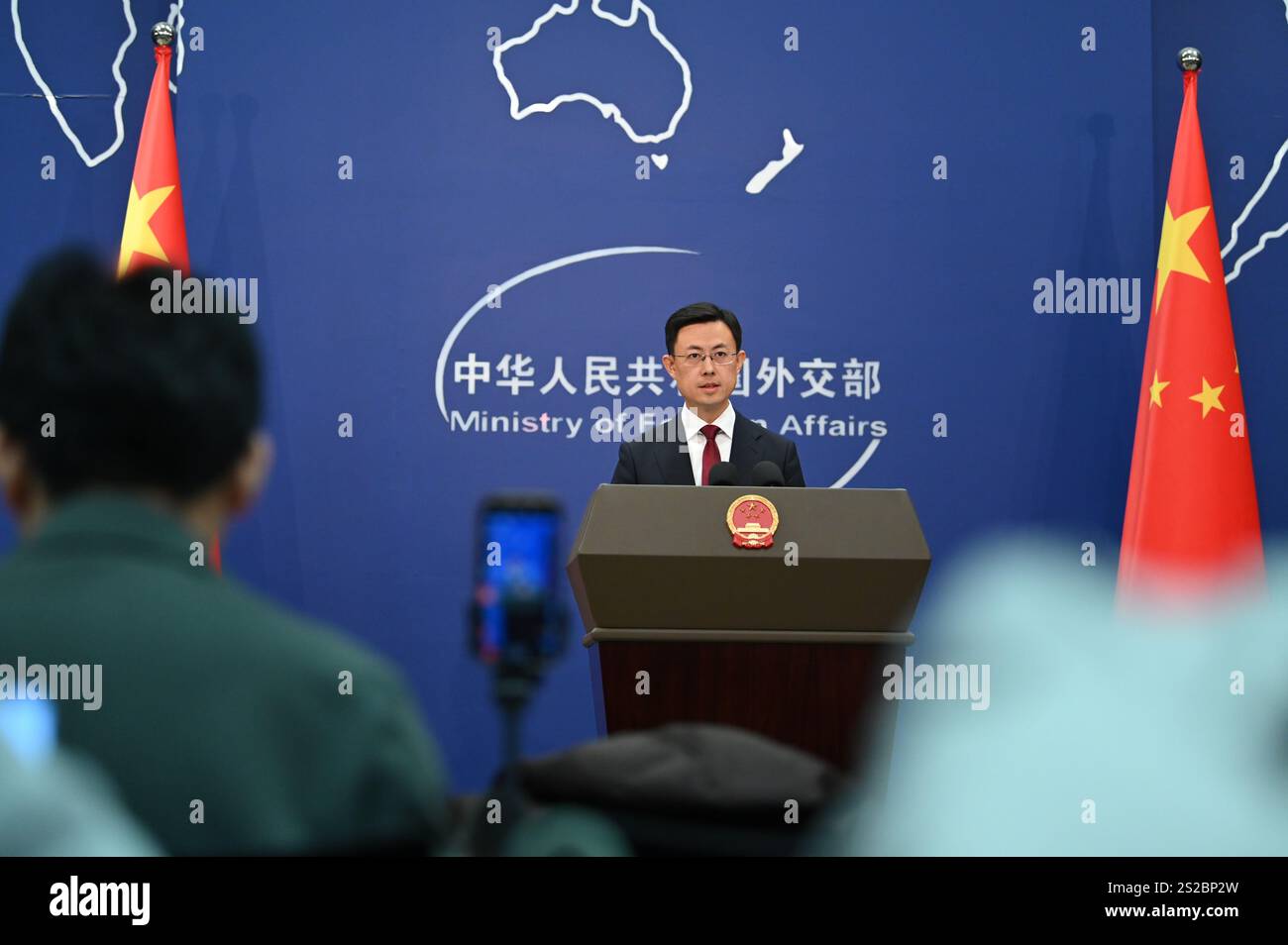 Peking, China. 07th Jan, 2025. Guo Jiakun, spokesman for the Chinese ...
