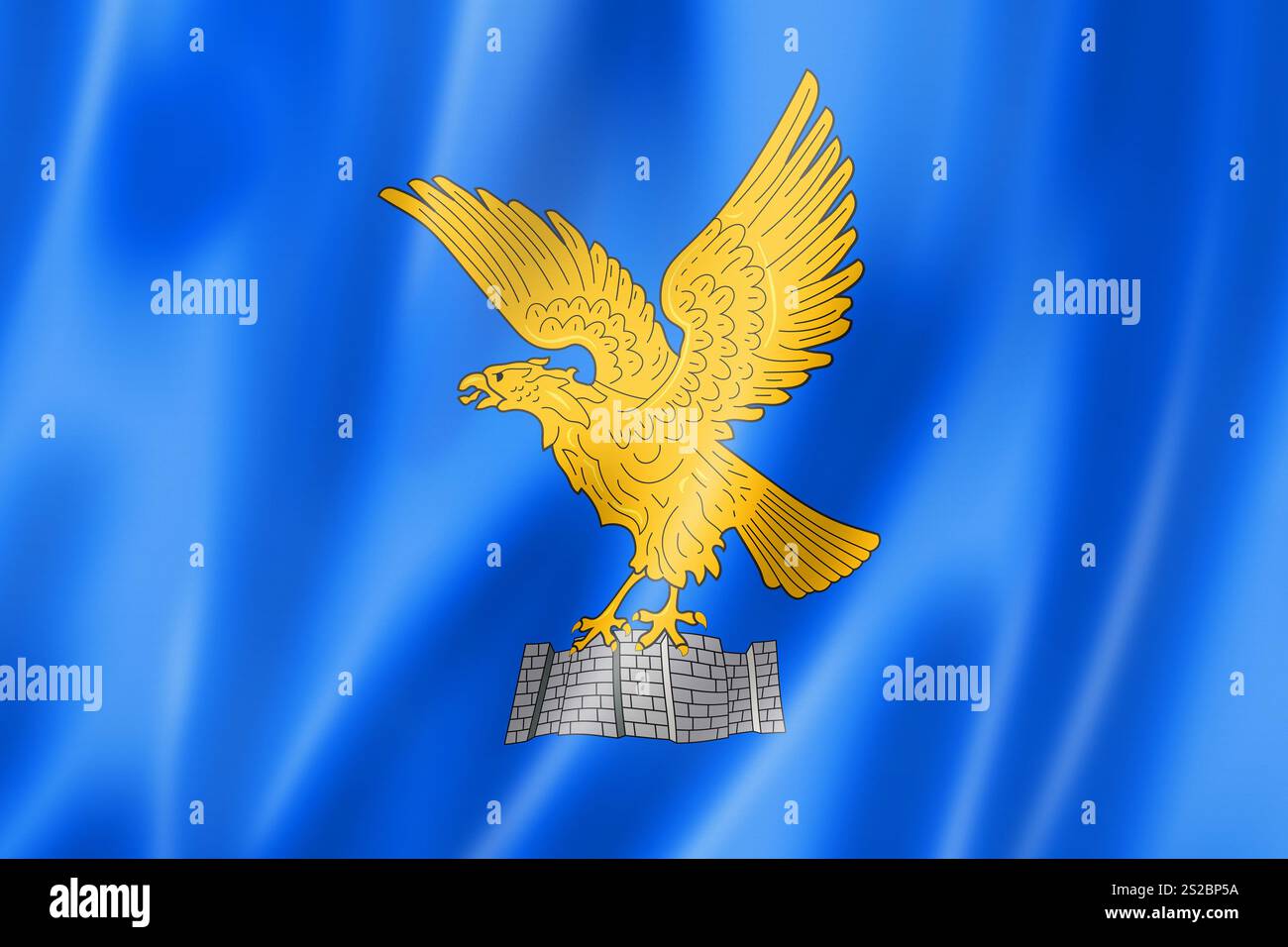 Friuli Venezia Giulia region flag, Italy waving banner collection. 3D ...