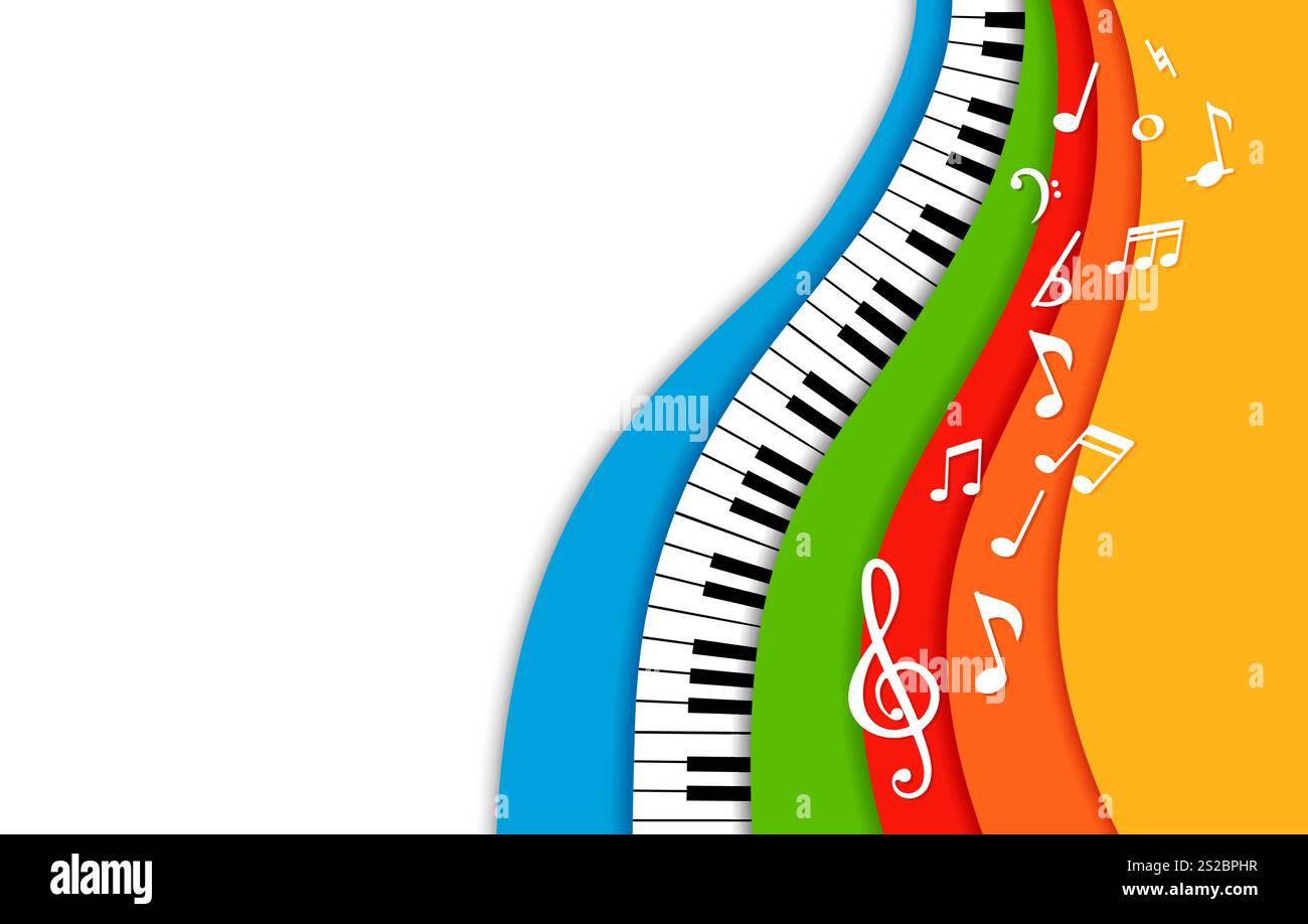Paper cut piano music background for concert invitation or classic ...