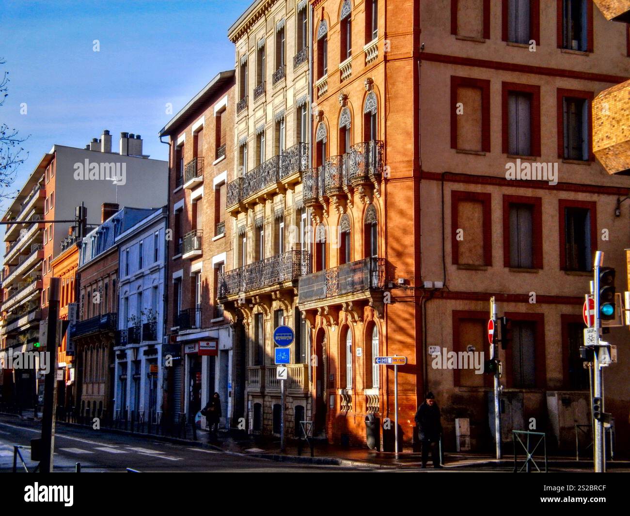 Toulouse, France - January 1st 2014 : Buildings and facade of the ...