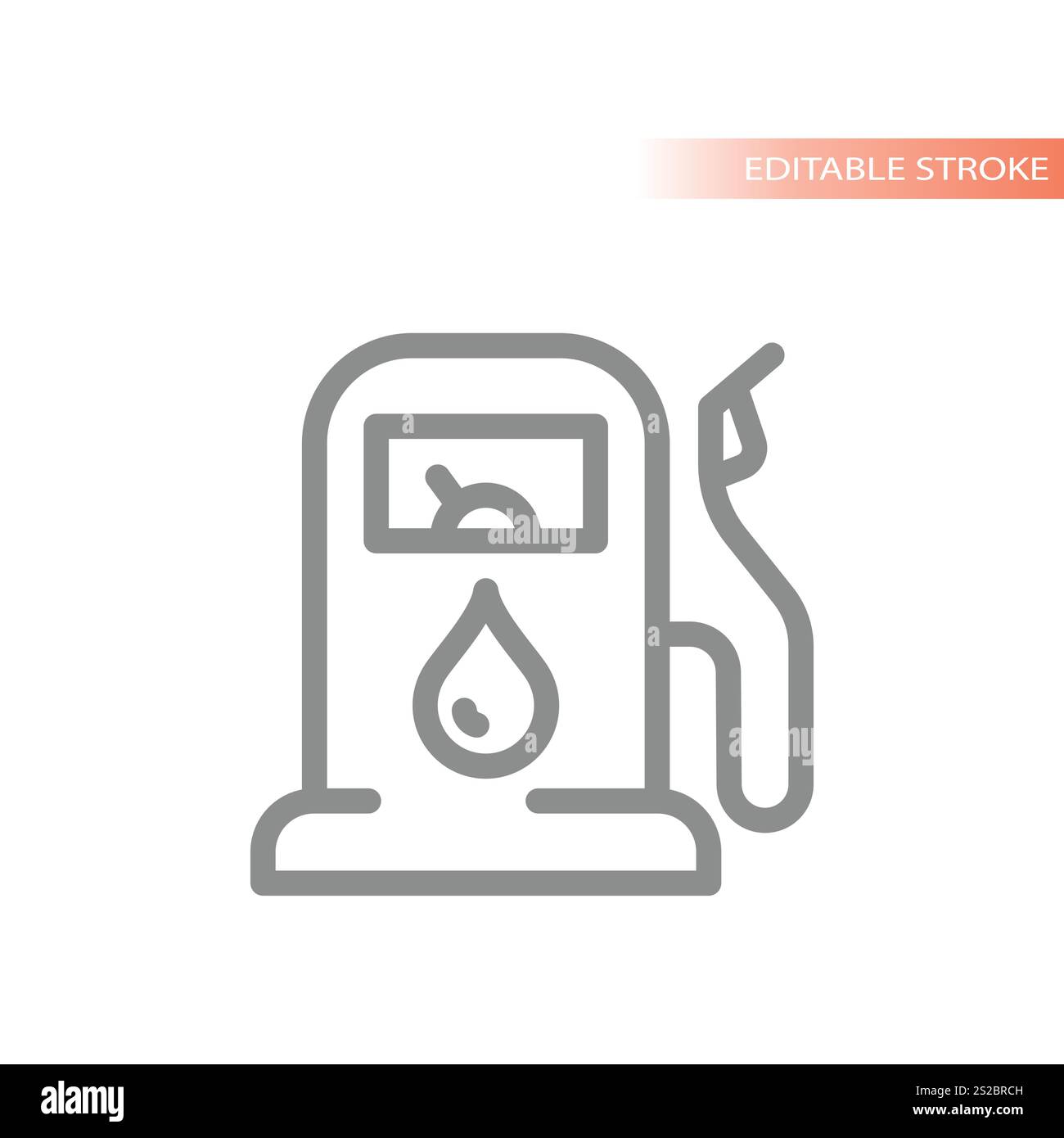 Gas station tank line vector icon. Fuel pump, refuel service symbol ...