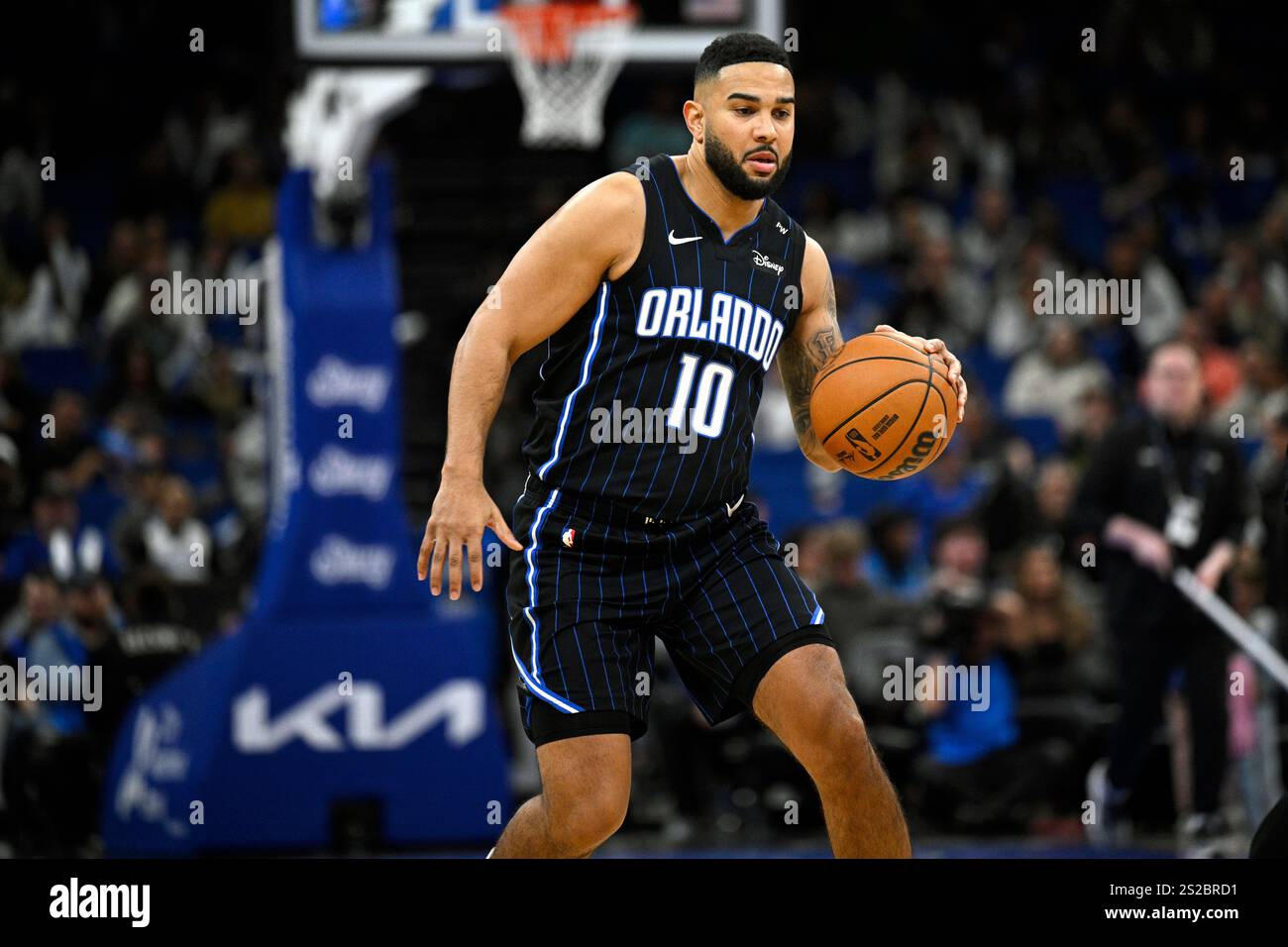 Orlando Magic guard Cory Joseph (10) brings the ball up the court ...