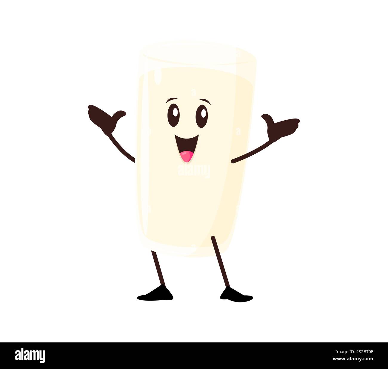 Groovy retro milk drink glass cheerful character. Healthy nutrition ...