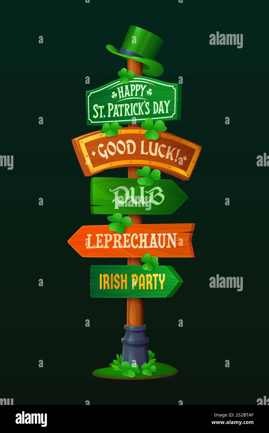 Saint Patrick day wooden sign board for Irish holiday celebration ...