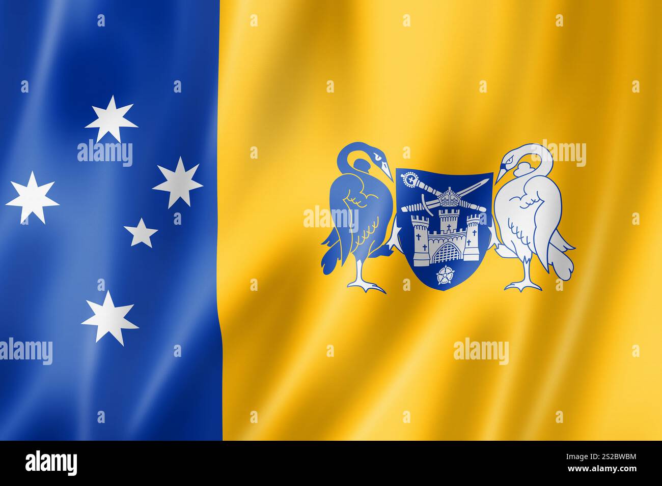 Canberra city and Australian Capital territory flag, Australia waving ...