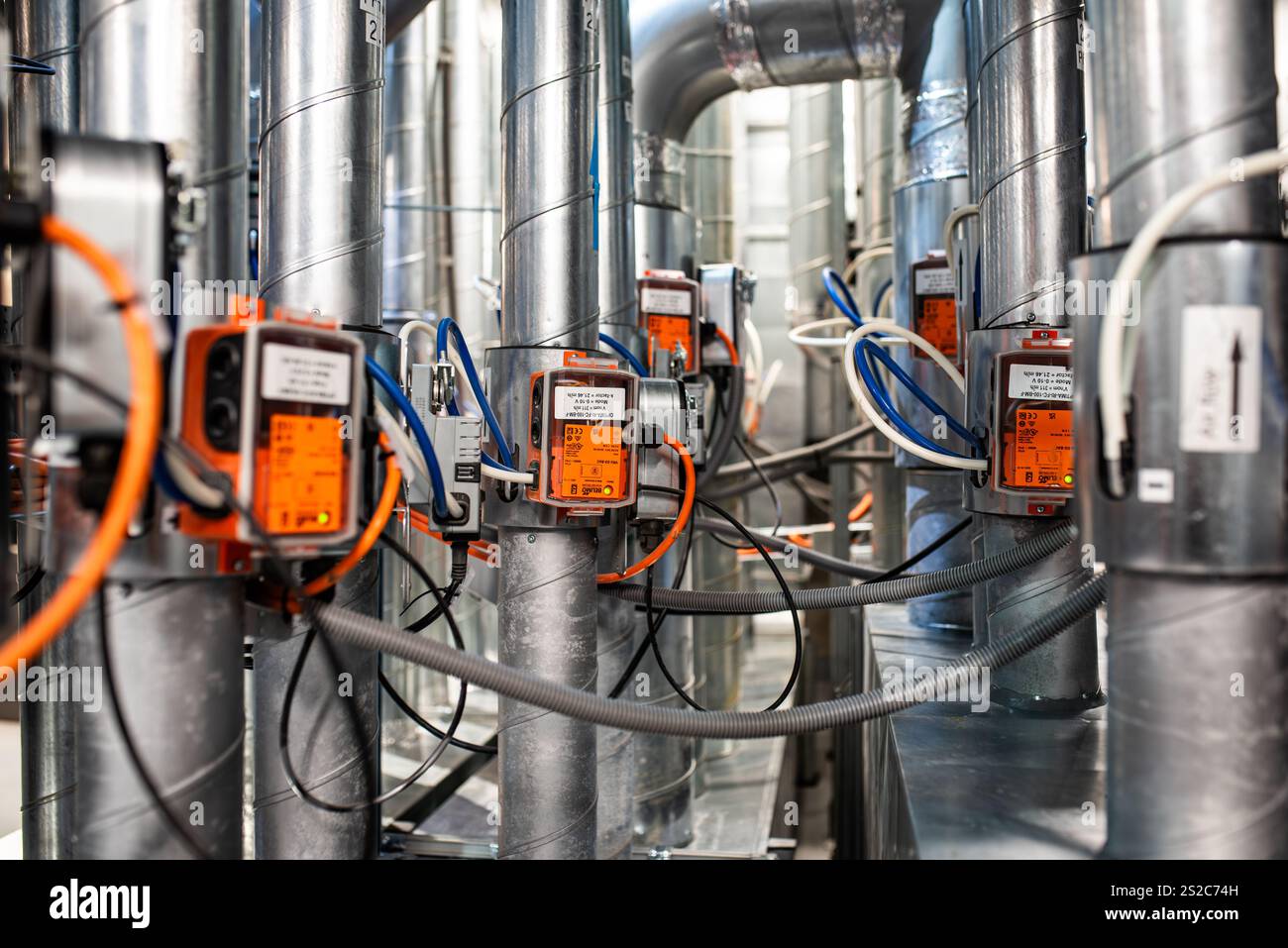 Industrial HVAC System with Automated Controls, Wiring, and Metal ...